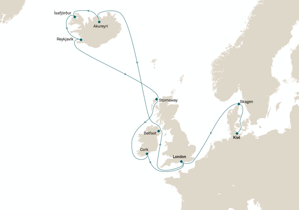 Britische Inseln & Island ab Kiel mit QUEEN ANNE